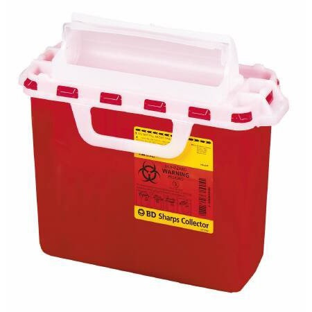 2 Gallon Red Sharps Container with Counterbalanced Door - 10/Case ...