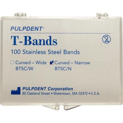 Pulpdent Curved Narrow Stainless-Steel T-Bands (BTSC/N)
