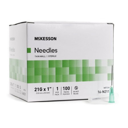 McKesson 21G x 1" Hypodermic Needle (16-N211)