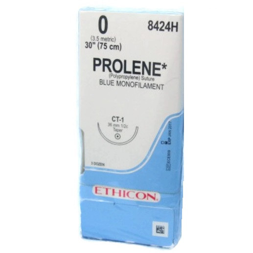 0 x 30" Prolene Polypropylene Suture with CT-1 Needle - 36/Box - Predictable Surgical Tech