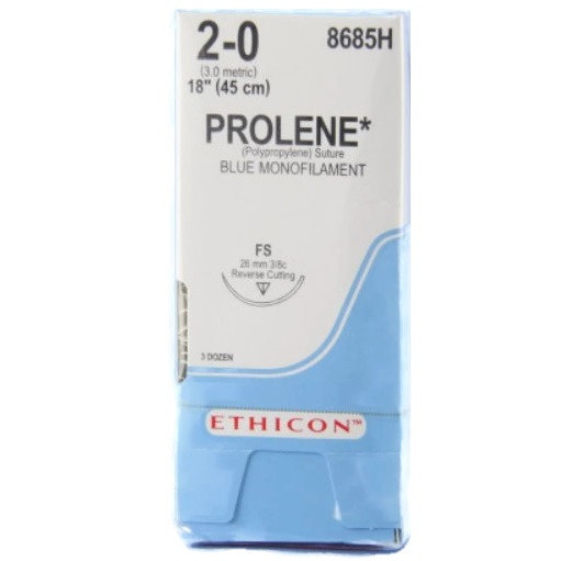 2-0 x 18" Prolene Polypropylene Suture with FS-1 Needle - 36/Box - 12 ...