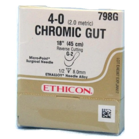 4-0 x 18" Chromic Gut Suture with G-2 & G-2 Needle - 12/Box ...