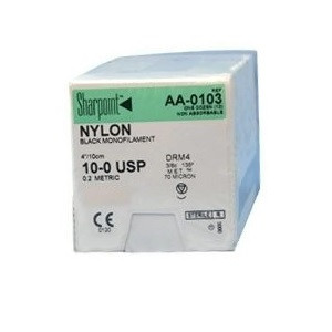 Surgical Specialities 10-0 x 4" Sharpoint™ Nylon Black Sutures with ...