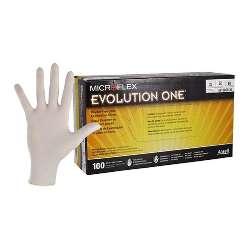 Ansell X-Large MicroFlex Evolution One EV-2050 Latex PF Exam Gloves (EV-2050-XL)