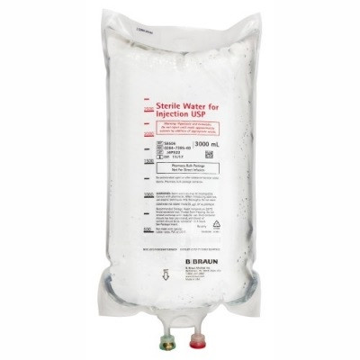 B. Braun Sterile Water for Injection in 3,000mL Excel Flexible Bag (S8506)