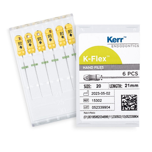 Kerr Endodontics #20 x 21mm Yellow K-Flex File (15302)
