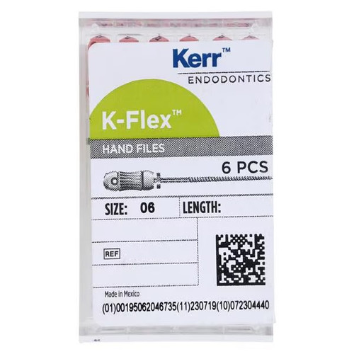 Kerr Endodontics #6 x 25mm Gray K-Flex File (60144)