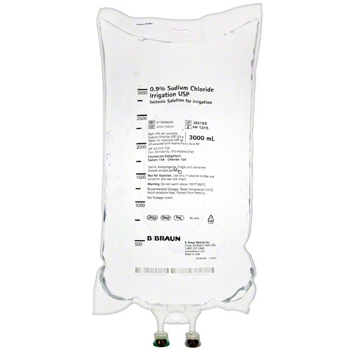 B. Braun 0.9% Sodium Chloride for Irrigation in 3,000mL Bag (R8206)