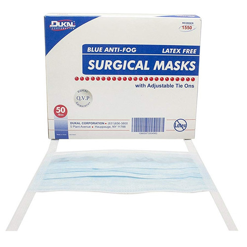 Blue Surgical Anti-Fog Masks with Ties - 300/Case - Predictable ...