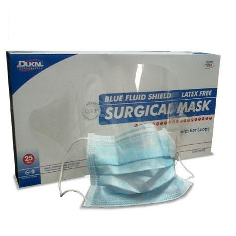 Level 1 Blue Earloop Face Mask with Fluid Shield - 200/Case ...