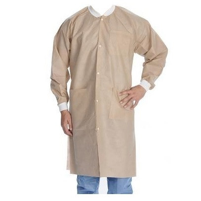Valumax Medium Tan Extra-Safe Lab Coat - 10/Pack - Predictable Surgical ...