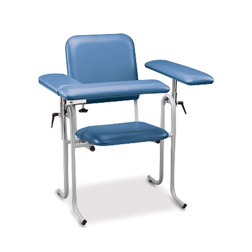 Dukal Tech-Med Blue Upholstered Blood Draw Chair with Flip Arm (4382-F)