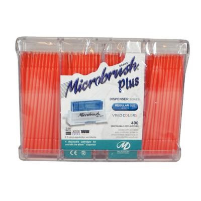 Microbrush® Plus Regular Peach Dispenser Series Applicator - 400/Pack ...