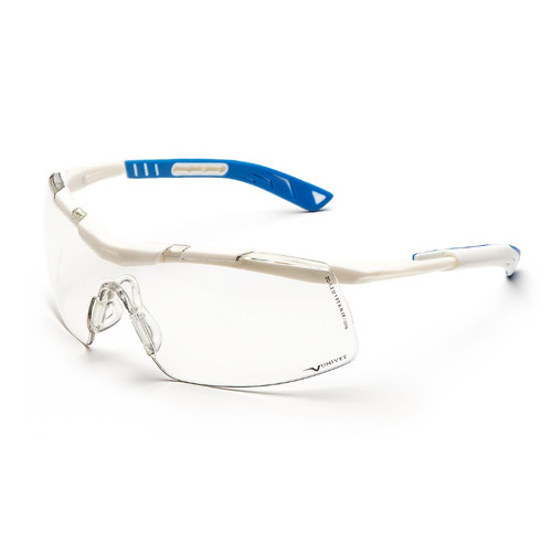 Univet Model 5X6 Clear Glasses with White & Blue Frames (MDU5005S)