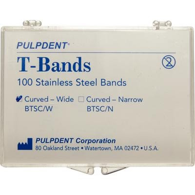 Pulpdent Curved Wide Stainless-Steel T-Bands (BTSC/W)