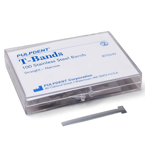 Pulpdent Straight Narrow Stainless-Steel T-Bands (BTSS/N)