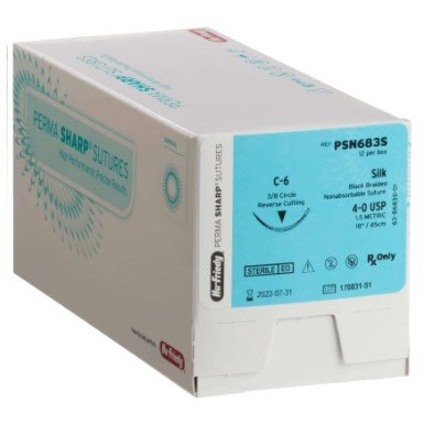 Hu-Friedy 5-0 x 18” Black Silk Perma Sharp Suture with C-17 Needle ...