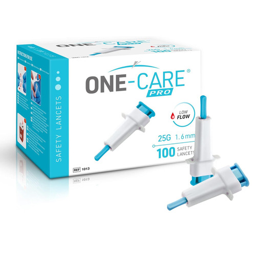 MediVena 25G x 1.6mm Sky Blue One-Care Pro Push-Button Activated Safety ...