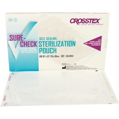 Crosstex 10" x 15" Sure-Check Sterilization Pouches (SCL10152)