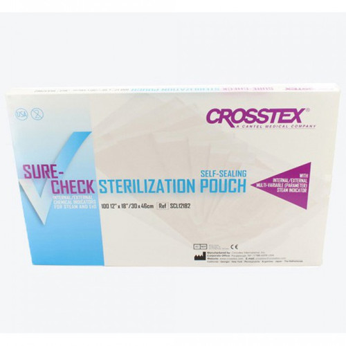 Crosstex 12" x 18" Sure-Check Sterilization Pouches (SCL12182)