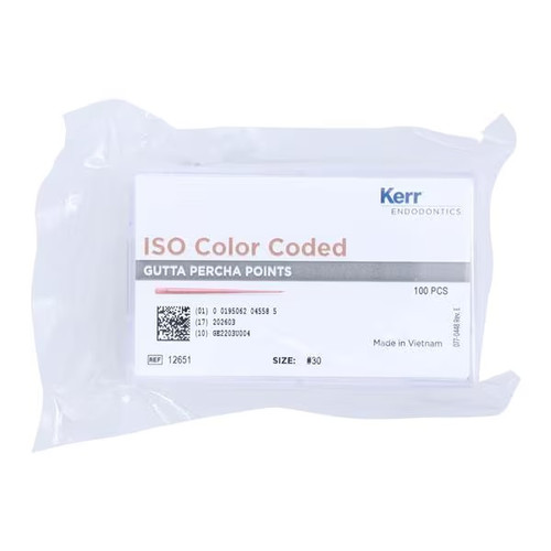 Kerr Endodontics #30 Blue Standard ISO Color Coded Gutta Percha Point ...