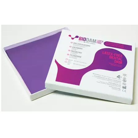 4D Rubber 6" x 6" Isodam Royal Blue Heavy Gauge Polyisoprene Dental Dam ...