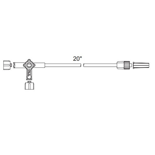 ICU Medical 4-Way Stopcock with 20" Extension Tubing (MX522L)