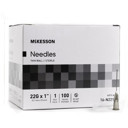 McKesson 22G X 1" Hypodermic Needle (16-N221)