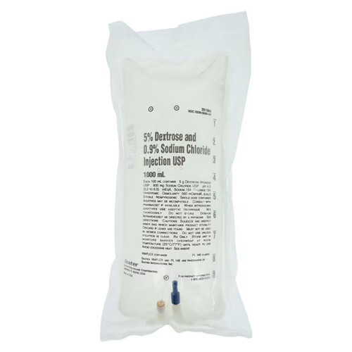 Baxter 5% Dextrose and 0.9% Sodium Chloride for Injection in 1,000mL ...