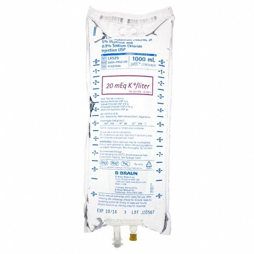 B. Braun 0.15% Potassium Chloride in 5% Dextrose & 0.9% Sodium Chloride ...