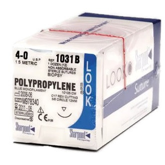 4-0 x 10" Polypropylene Sutures with C-17 Needle - 12/Box - Predictable ...