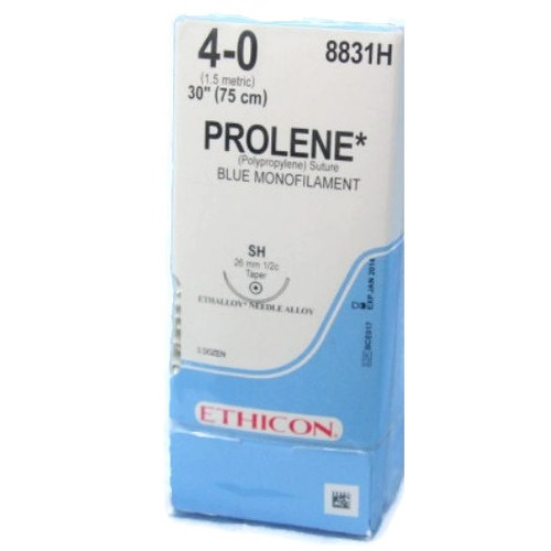 4-0 x 30" Blue Polypropylene Monofilament Sutures with SH Needle - 36 ...