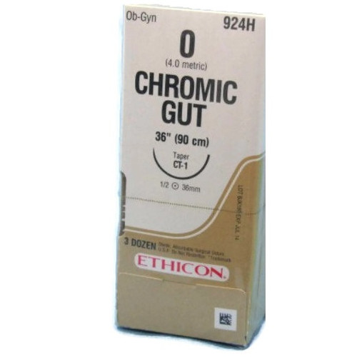 0 x 36" Chromic Gut Suture with CT-1 Needle - 36/Box - Predictable ...