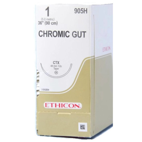 1-0 x 36" Chromic Gut Suture with CTX Needle
