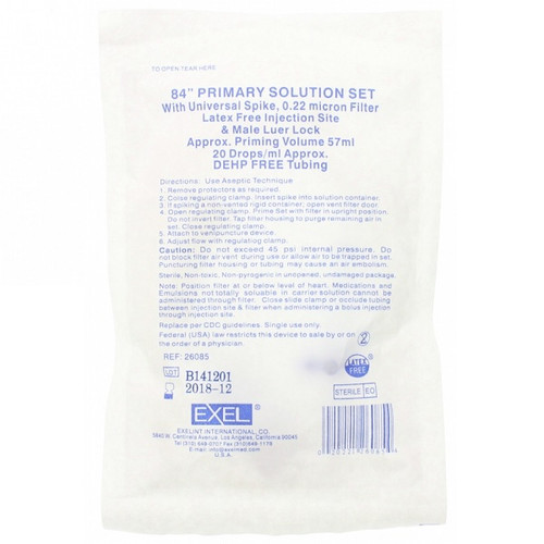 20 Drop 0.2 Micron Filtered IV Admin Set - 50/Box - Predictable ...