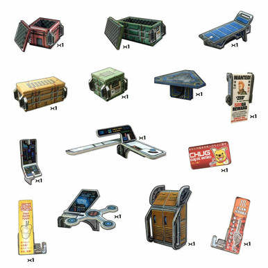 Battle Systems Sci-fi Terrain Cyberpunk Scatter Terrain Sheet - Troll ...