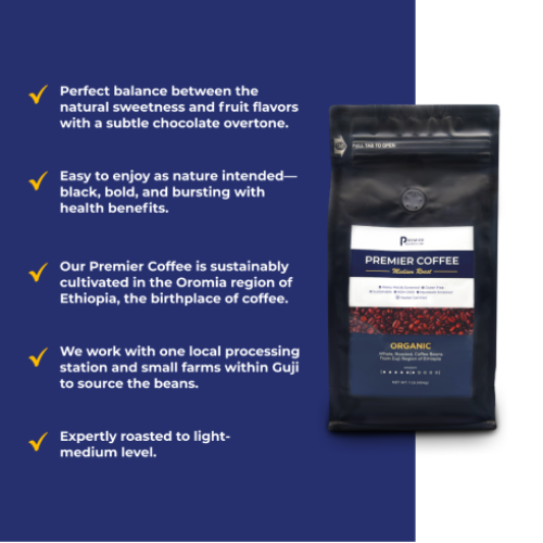 Coffee, Premier Whole Roasted 16oz - The Khader Center