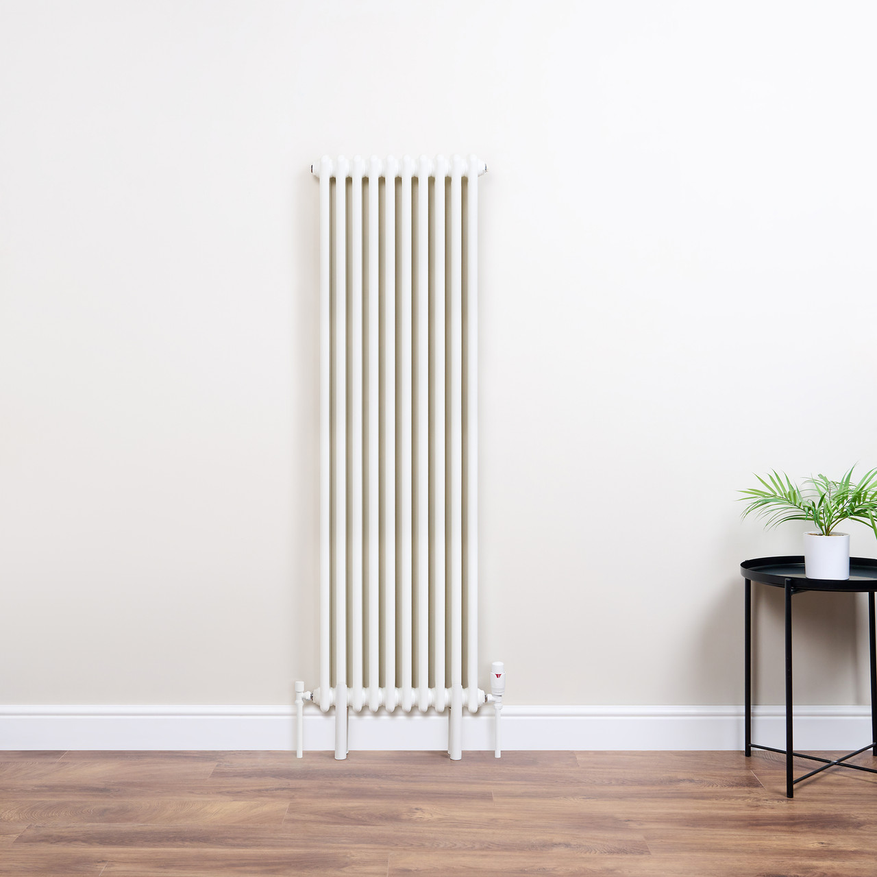 2 Column 1500 Vertical Radiator: Traffic White (RAL 9016) 1500mm H x ...