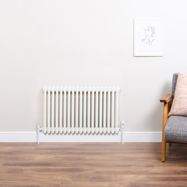 3 Column 500 Horizontal Radiator: Traffic White (RAL 9016) 500mm H x ...