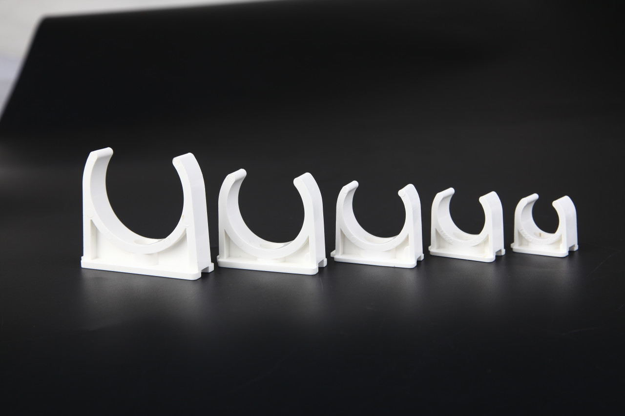 White DIN Pipe Clip