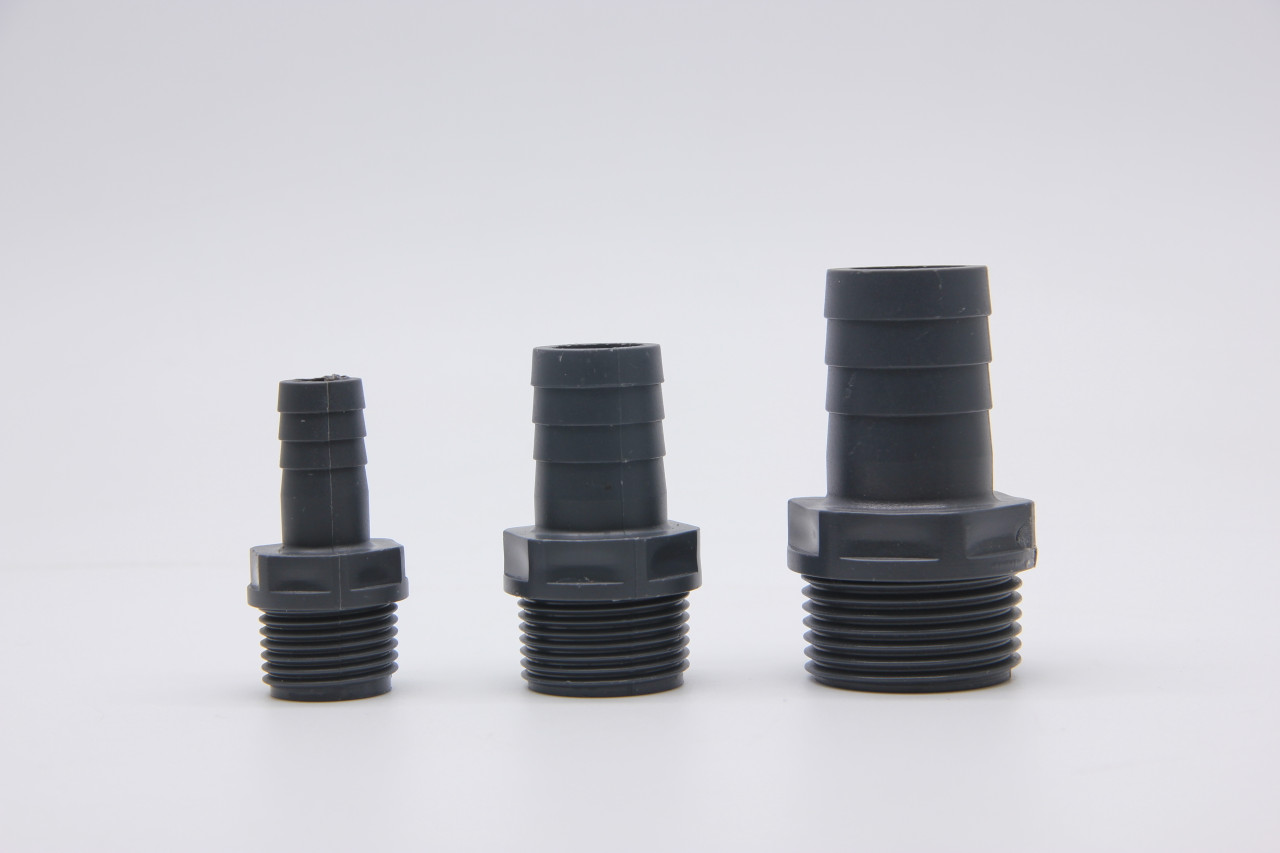 Grey DIN Male Threaded PVC Hose Adaptor