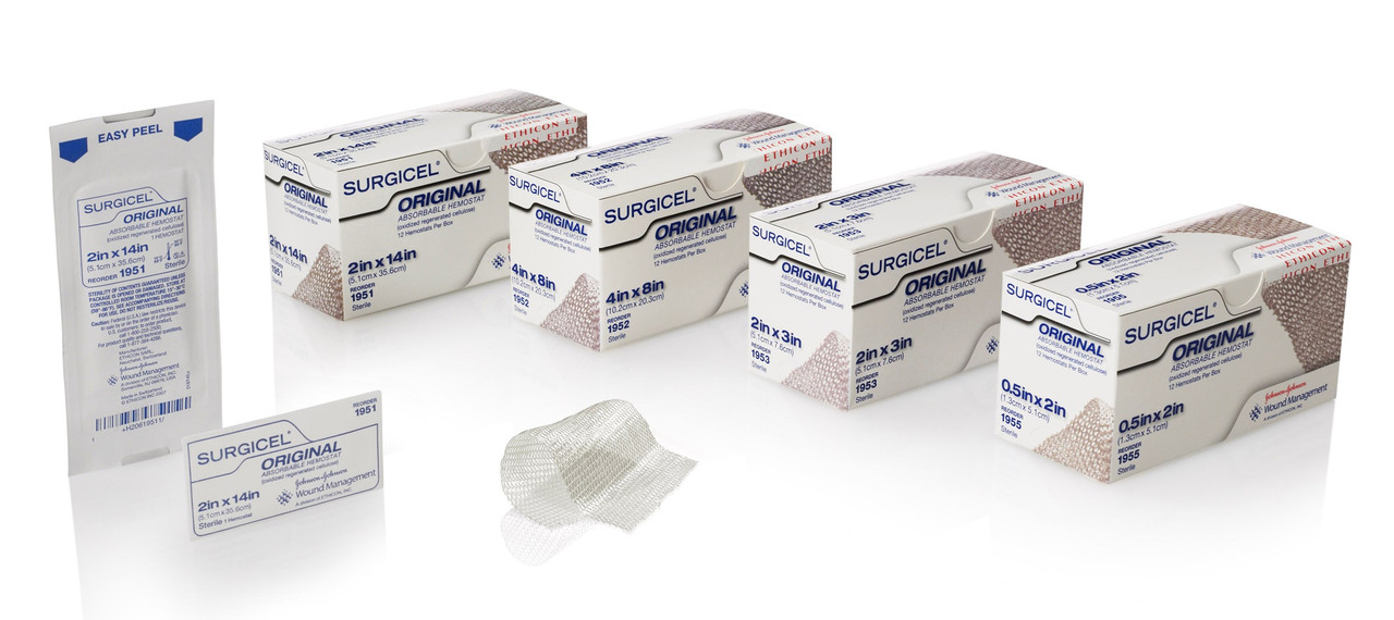 Johnson & Johnson SURGICEL Absorbable Hemostat 0.5" x 2" box/12 ...