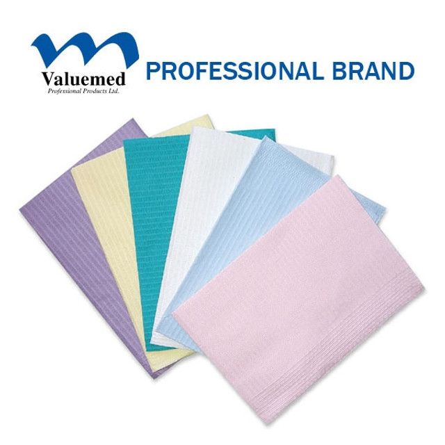 Valuemed Professional Dental Bibs 2 Ply Paper + 1 Ply Poly 500/case