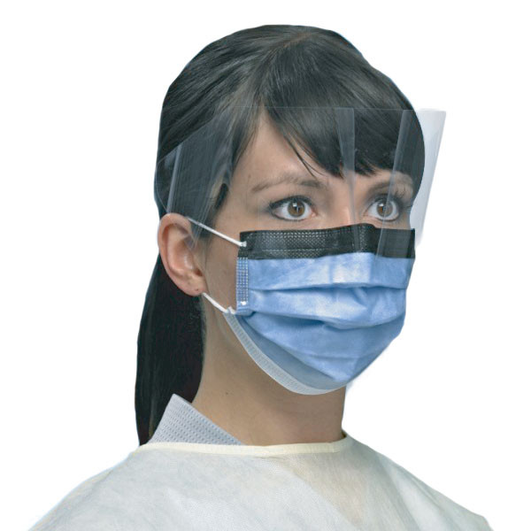 PRIMED Visor Surgical Tie On Mask Level 3, Indigo, 25/box