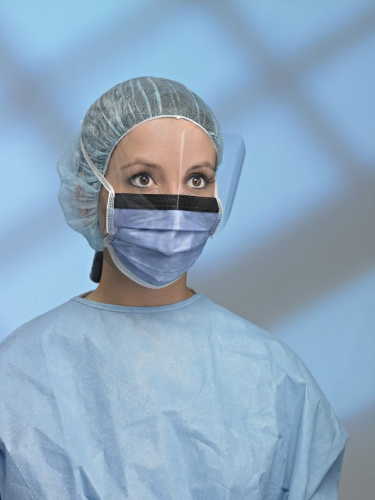 PRIMED Visor Surgical Tie On Mask Level 3, Indigo, 25/box