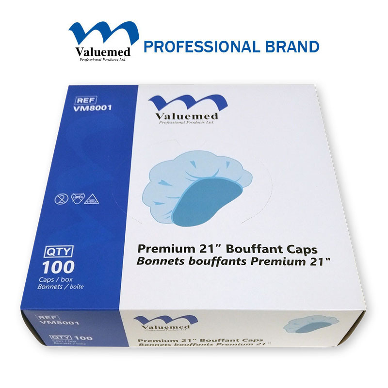 Valuemed Professional Premium Bouffant Cap, Blue, 100/box