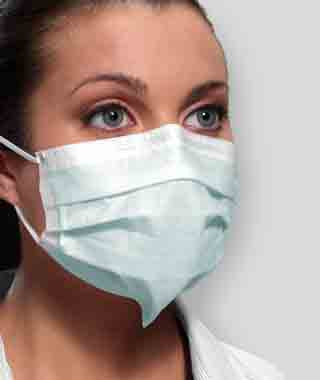 Crosstex SecureFit Isofluid Earloop Mask, Level 1, Blue, 50/box