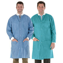 Medicom SafeWear Disposable Lab Coat, Deep Blue, 12/Pkg