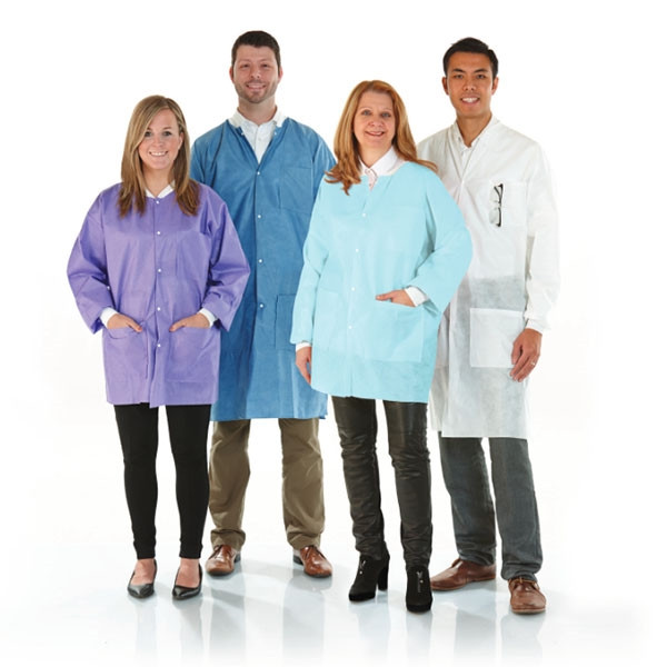 Medicom SafeWear Disposable Lab Coat, Plum Purple, 12/bag - Valuemed ...