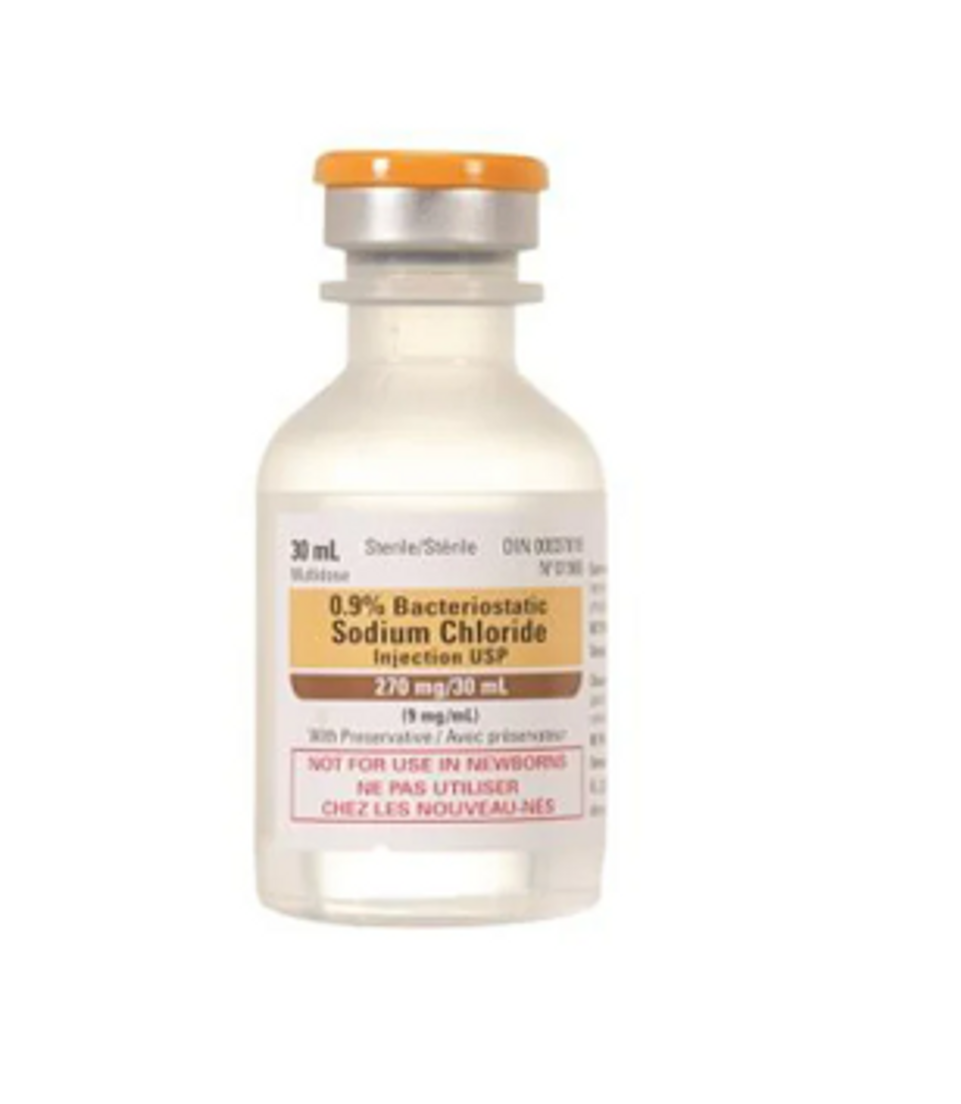 Saline 0.9% NaCl Bacteriostatic Sodium Chloride 30ml Vial - Non-Returnable - Valuemed ...